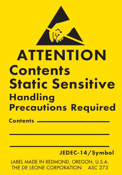 Anti-Static Caution Labels | 1 3/4" x 2 1/2" Anti-Static Caution Label ...