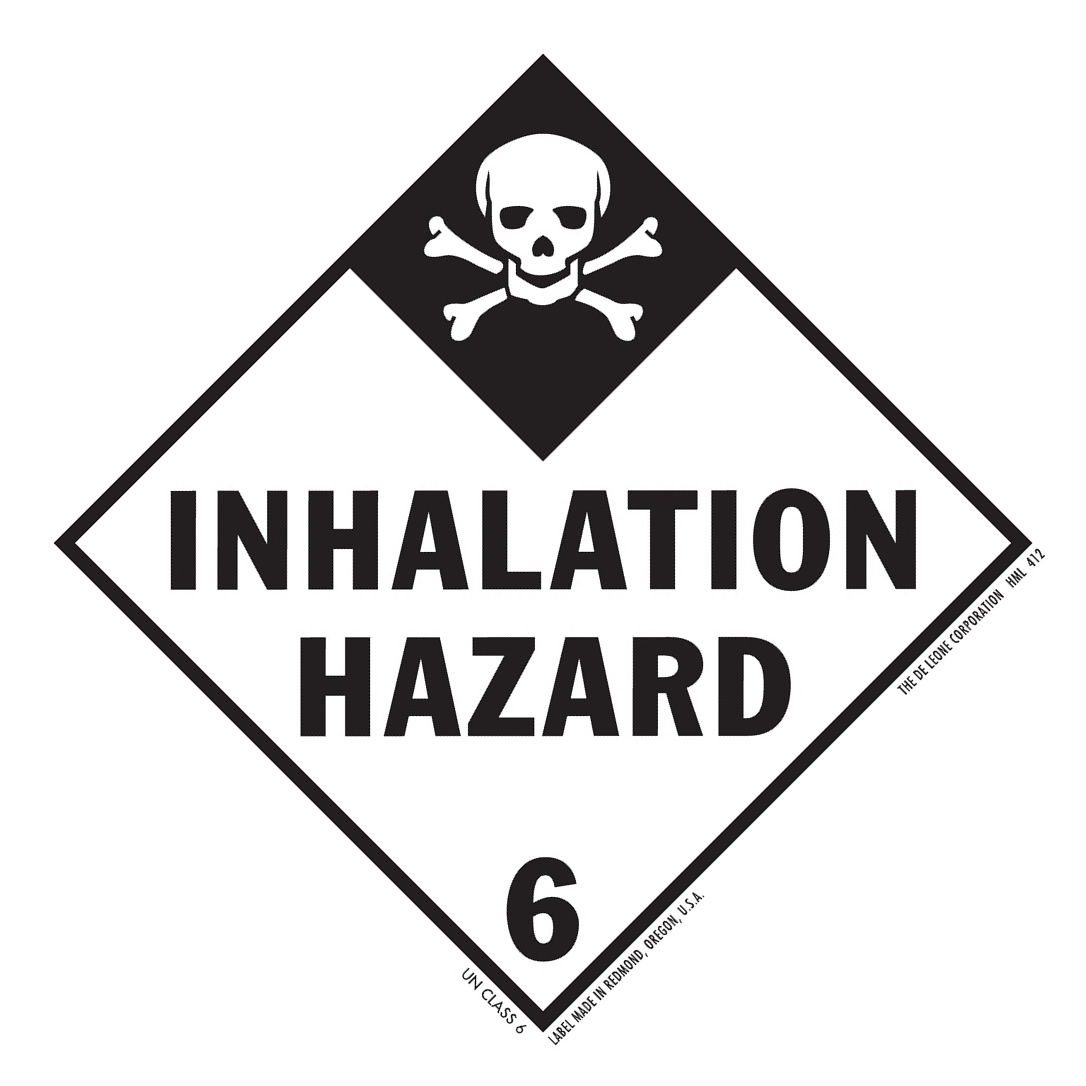 Hazardous Material Labels | 4" X 4" Hazardous Materials Label, Class 6 ...