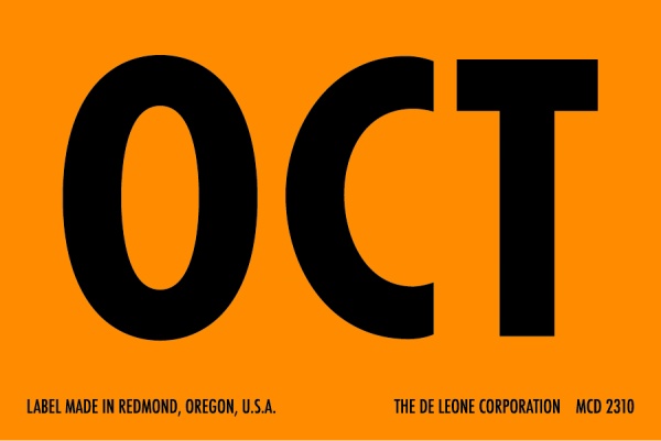 Monthly Color Coded Labels | 2" X 3" Color Code Label, Monthly, October ...