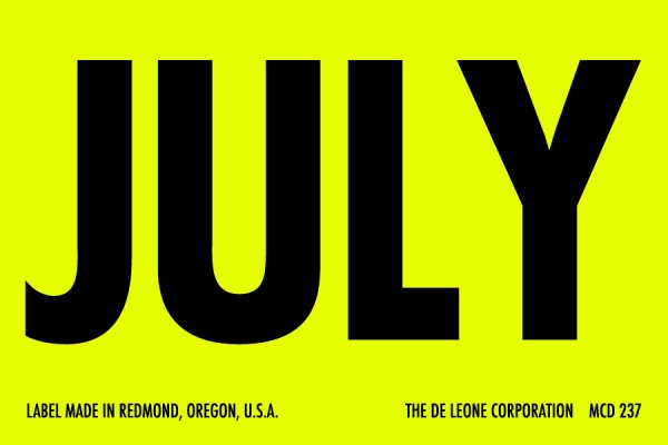 Monthly Color Coded Labels | 2" X 3" Color Code Label, Monthly, July ...