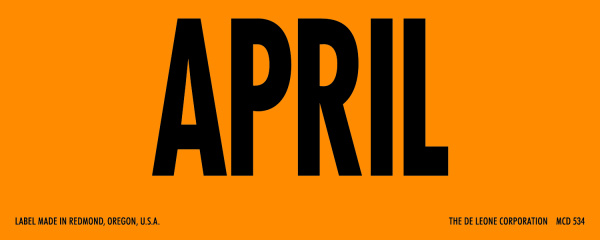 Monthly Color Coded Labels | 2" x 5" Color Code Label, Monthly, April ...