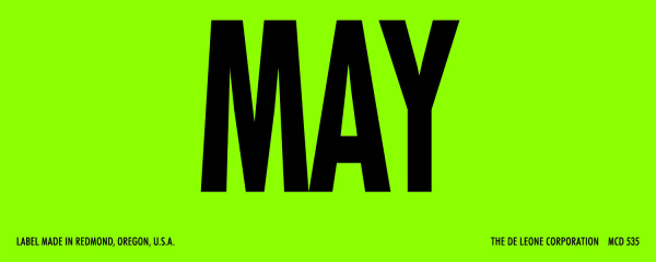 Monthly Color Coded Labels | 2" x 5" Color Code Label, Monthly, May ...