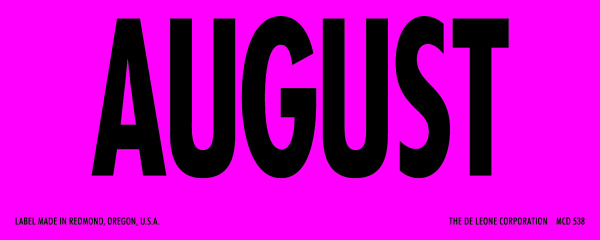 Monthly Color Coded Labels | 2" x 5" Color Code Label, Monthly, August ...