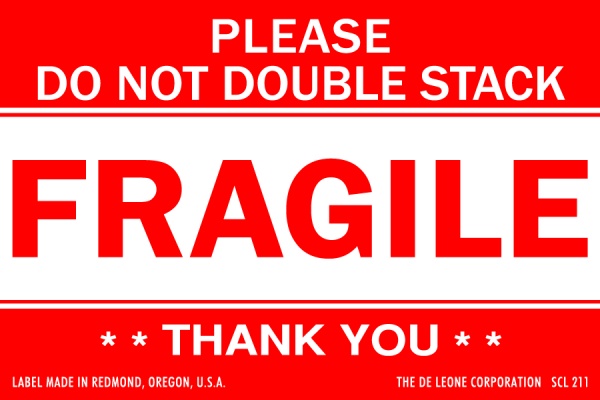 Fragile Labels | 2" x 3" Fragile, Please Do Not Double Stack | America ...