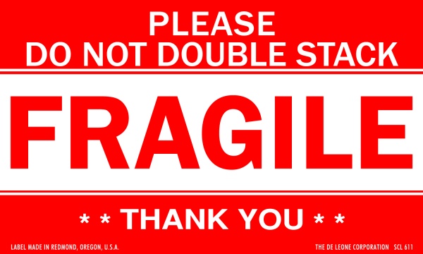 Fragile Labels | 3" x 5" Fragile, Please Do Not Double Stack | America ...