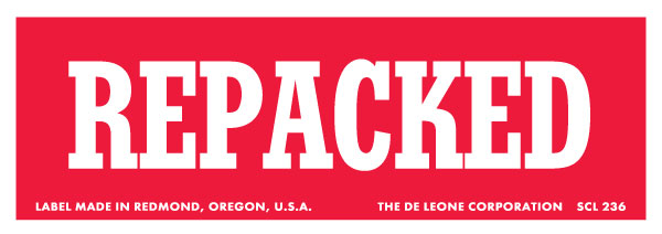 Shipping & Packaging Labels | 1 1/2" x 4" Repacked Label | America's ...