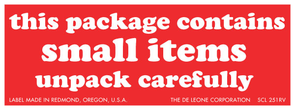 Shipping & Packaging Labels | 1 1/2" x 4" Contains Small Items Label ...